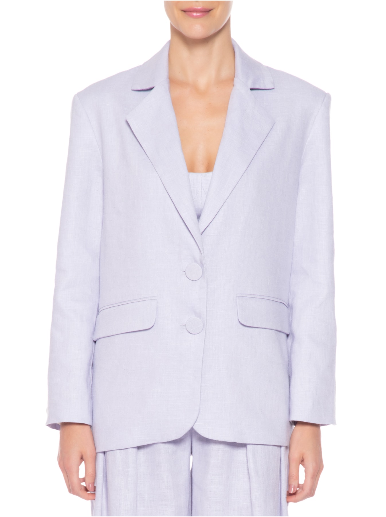 Blazer Feminino Linho Grosso - Lilás - Shop2gether