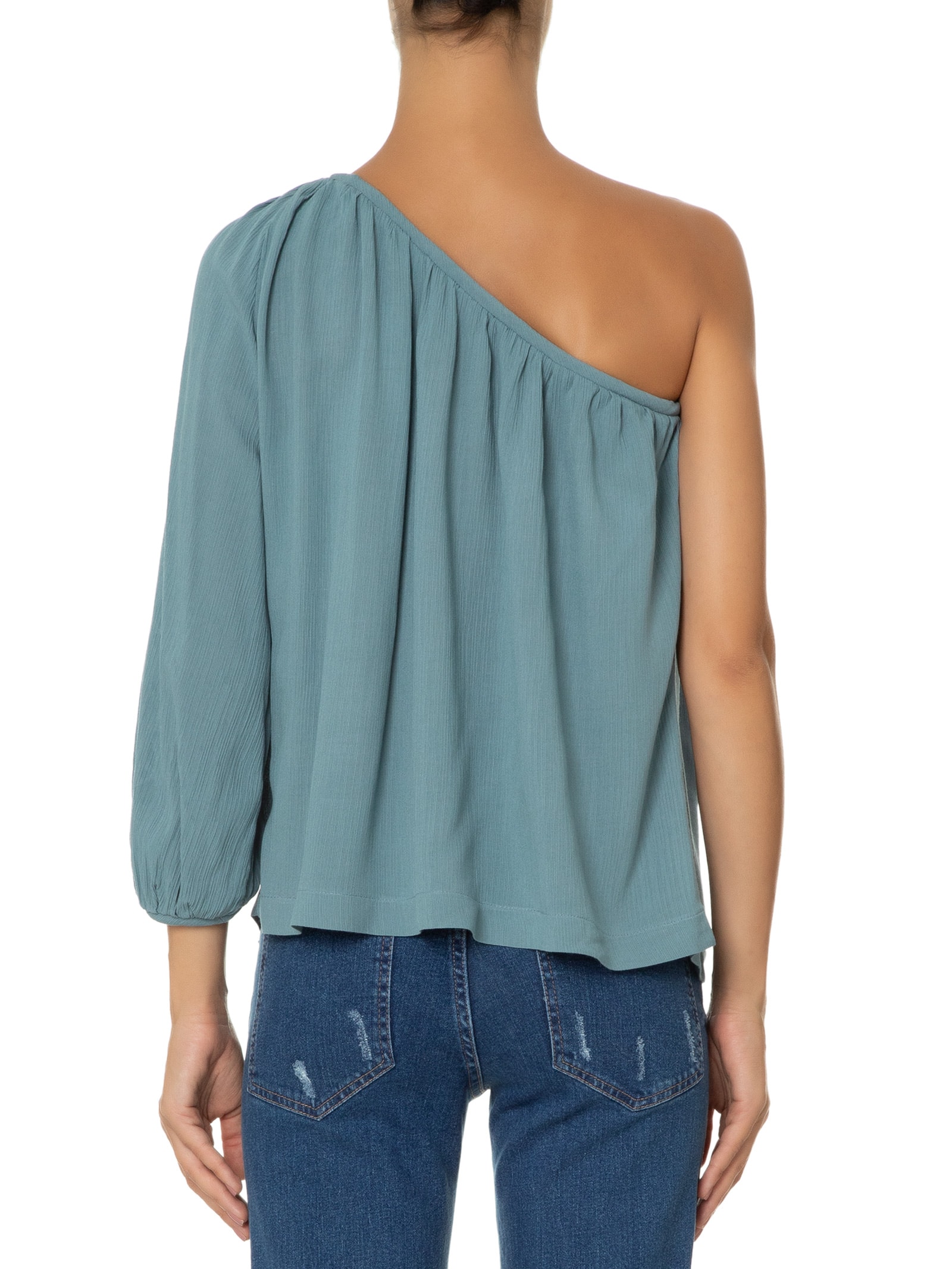 Blusa Feminina Decote Cadarço - Azul - Shop2gether