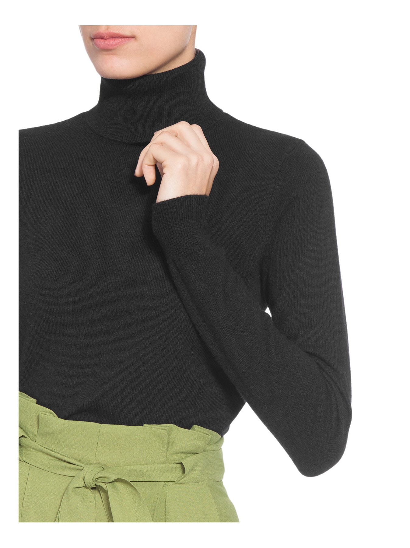 BLUSA FEMININA GOLA ROLÊ PURO CASHMERE - PRETO - Shop2gether