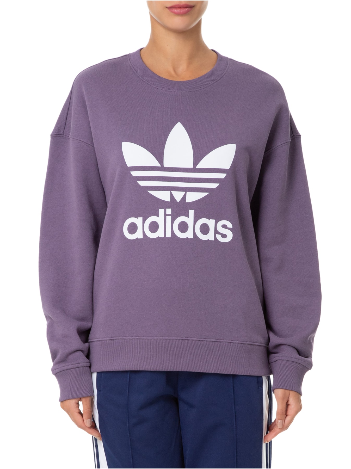 Blusa Feminina Trefoil Crew - Roxo - Shop2gether