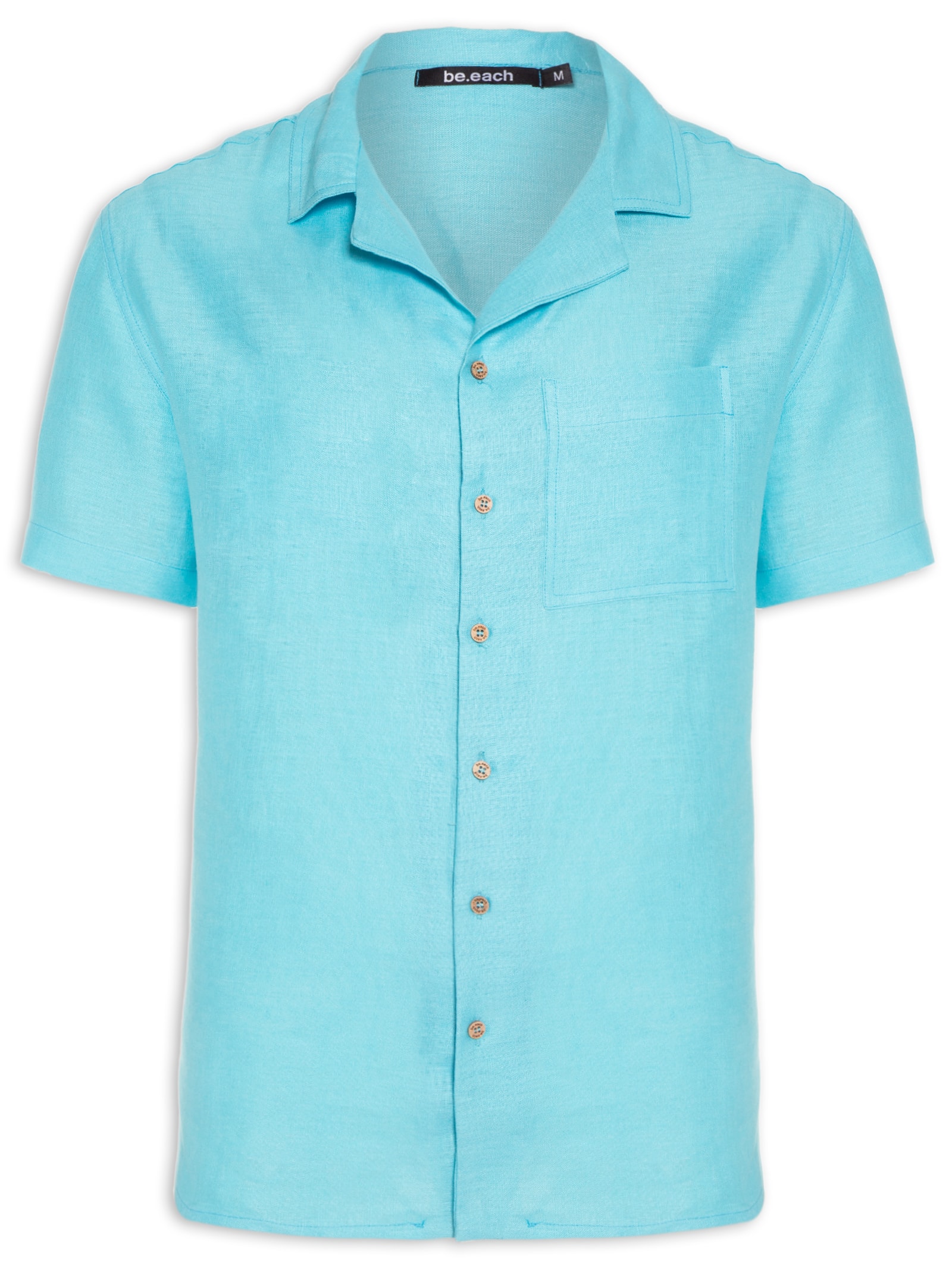 Camisa Masculina Arpoador Linen Anis - Azul - Shop2gether