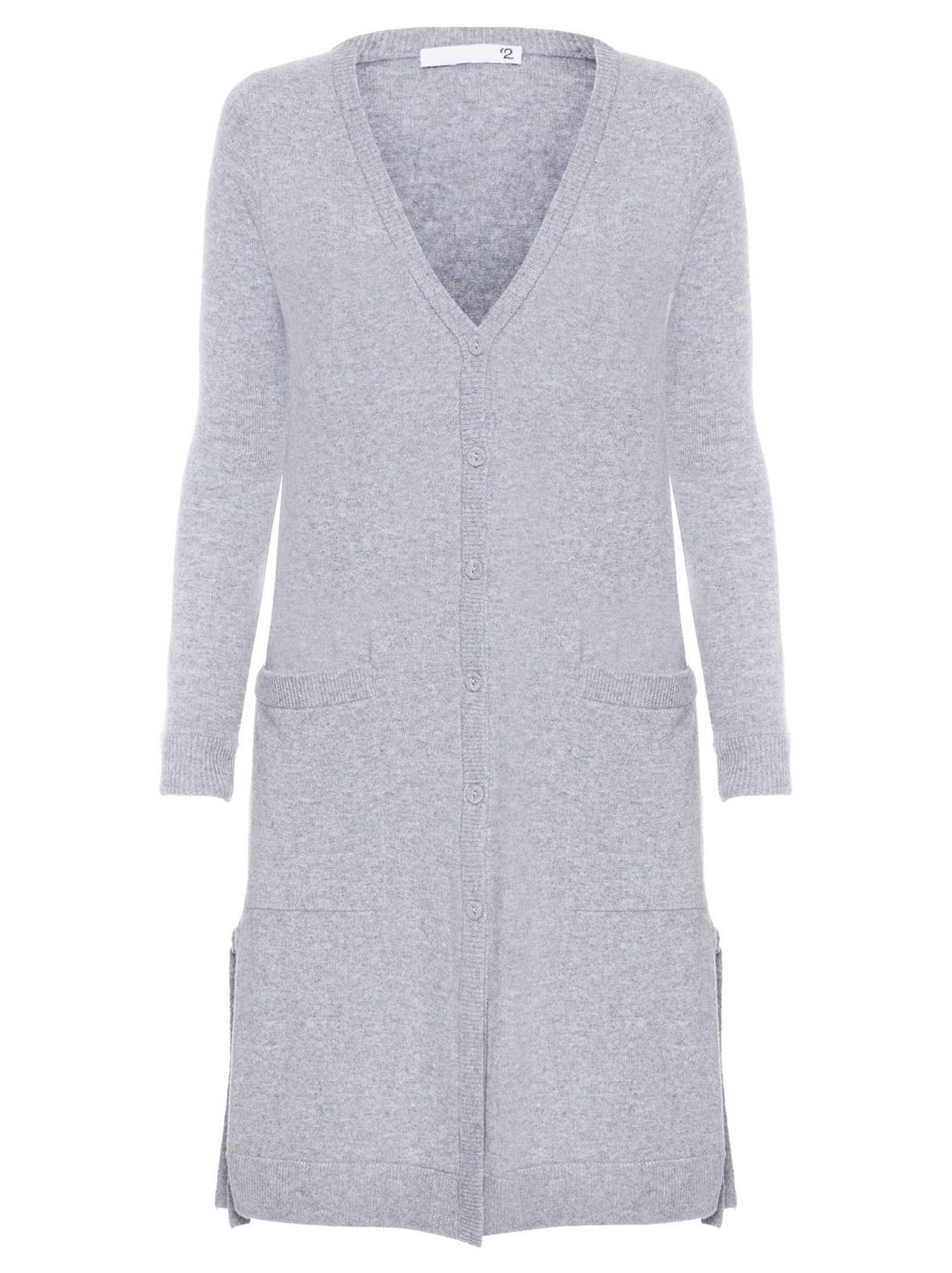 CARDIGAN FEMININO LONGO PURO CASHMERE - CINZA - Shop2gether