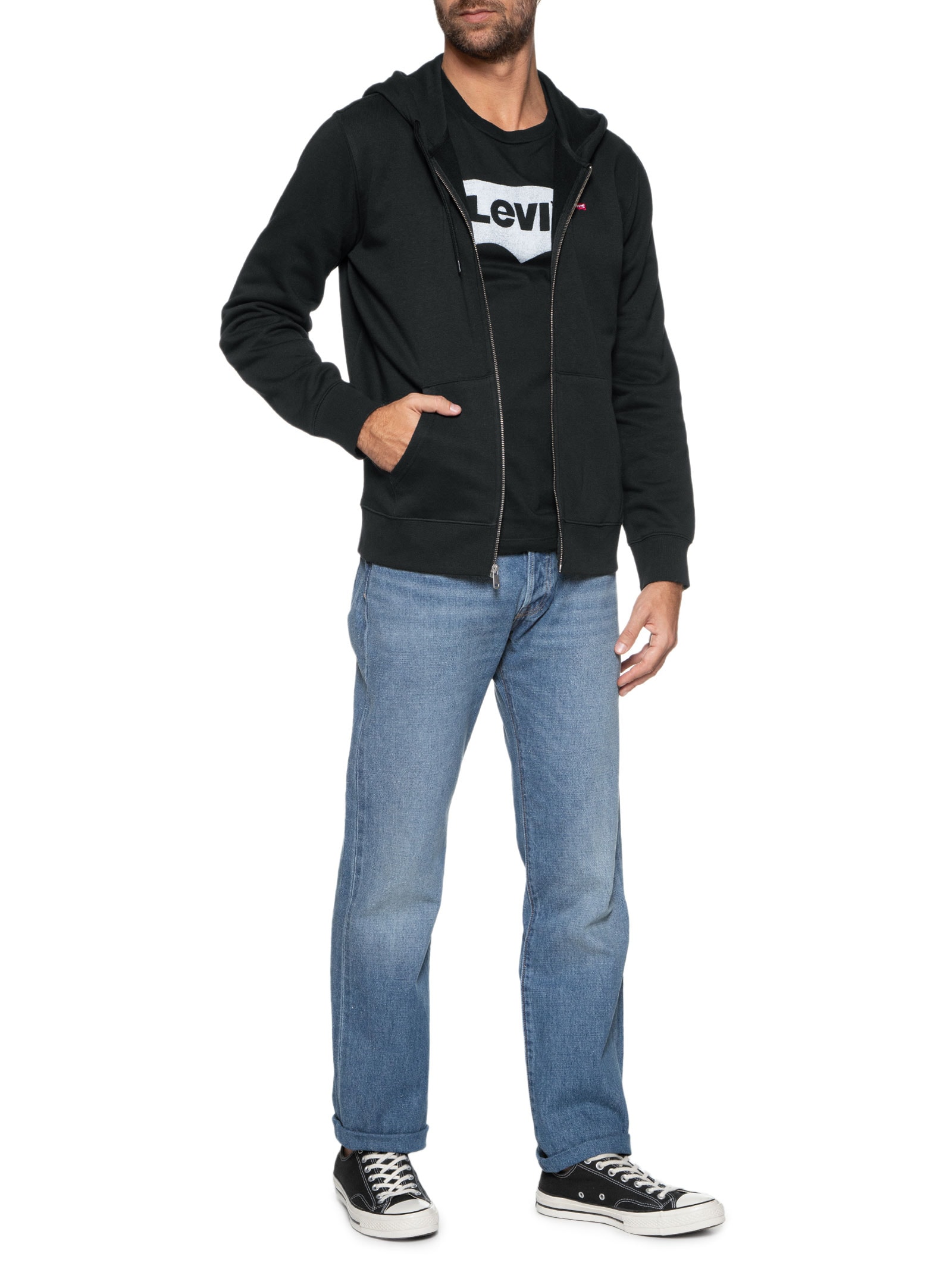 Casaco Masculino Core NG Zip Up - Preto - Shop2gether Casaco Masculino Core NG Zip Up - Preto - Shop2gether