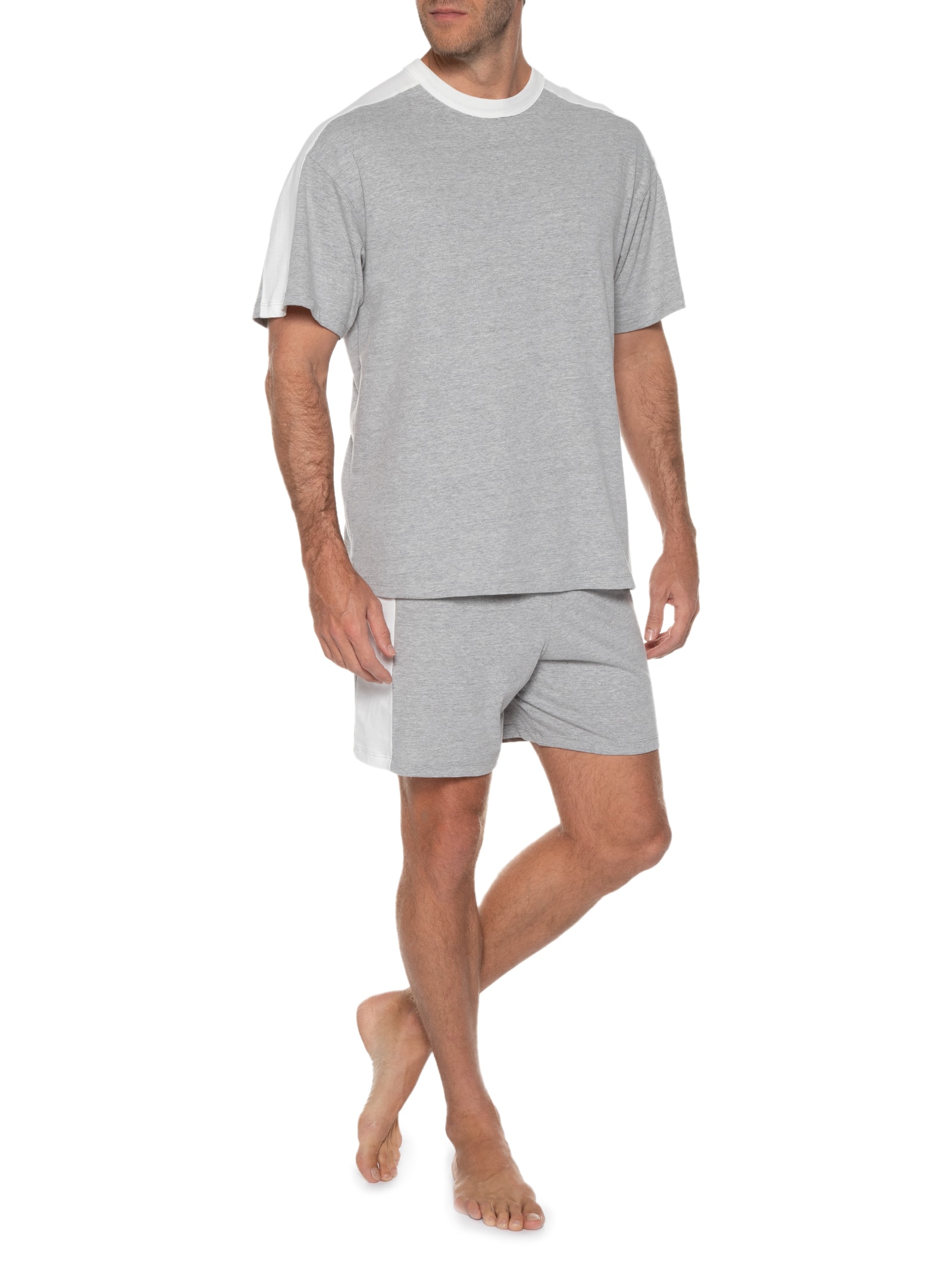 Pijama Masculina Manga Curta - Cinza - Shop2gether