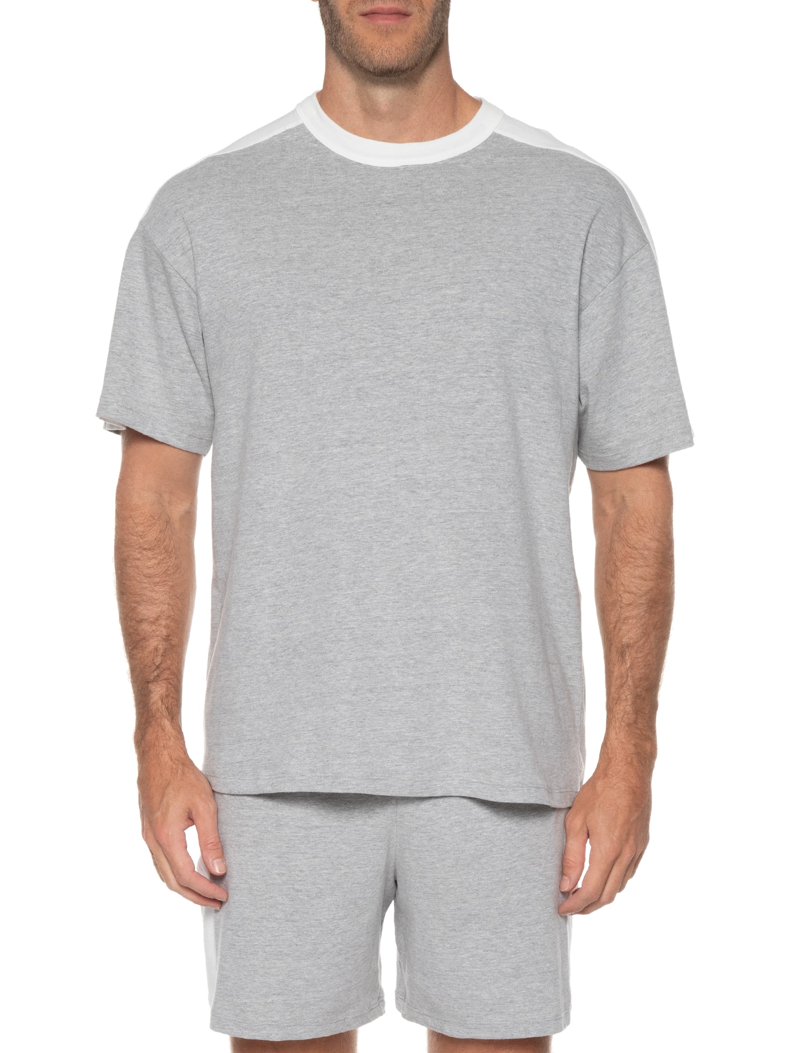 Pijama Masculina Manga Curta - Cinza - Shop2gether