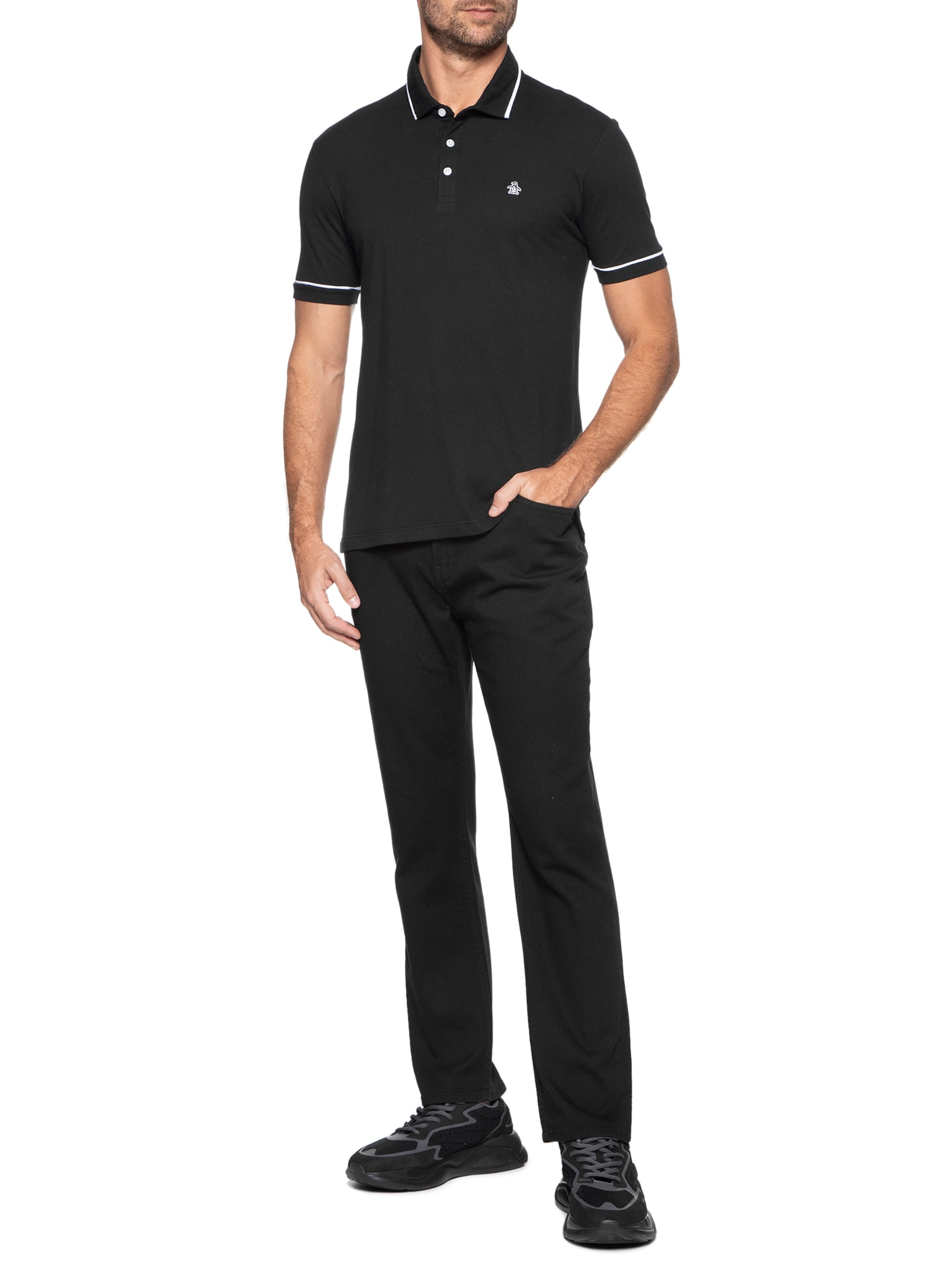 Polo Masculina Piquet Liso - Preto - Shop2gether