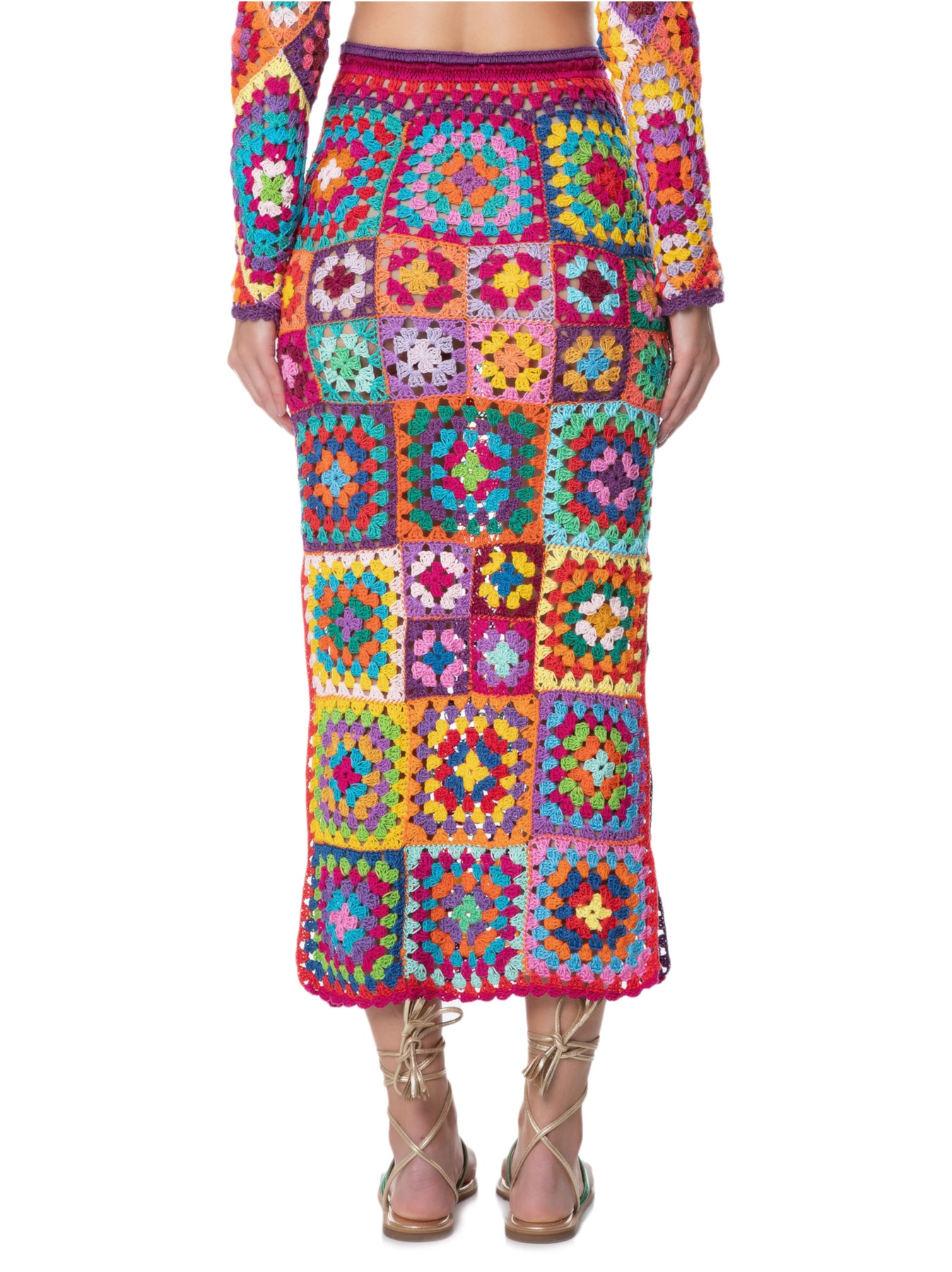 Saia Midi Squares - Roxo - Shop2gether