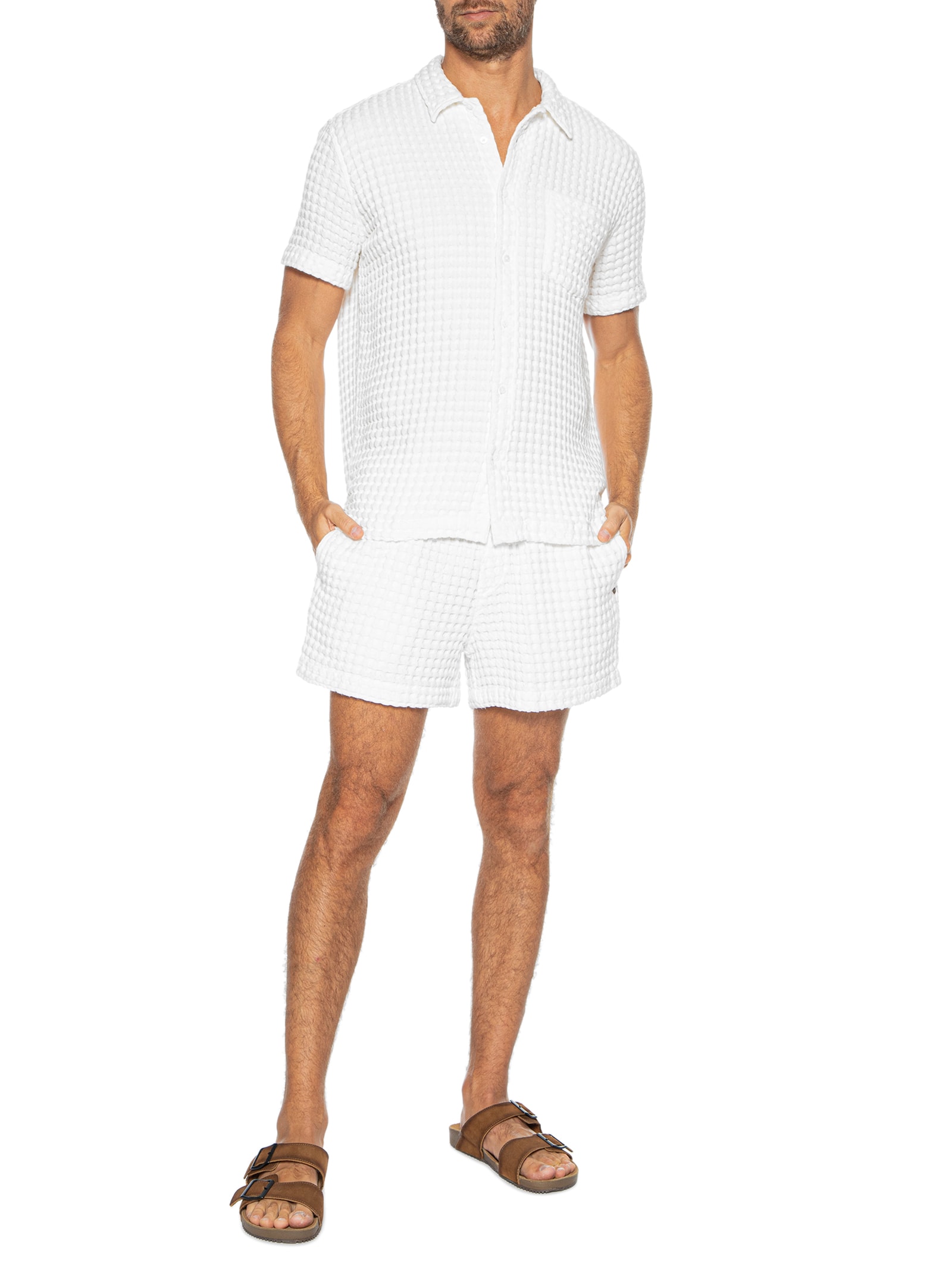 Short Masculino Pj Texture - Branco - Shop2gether
