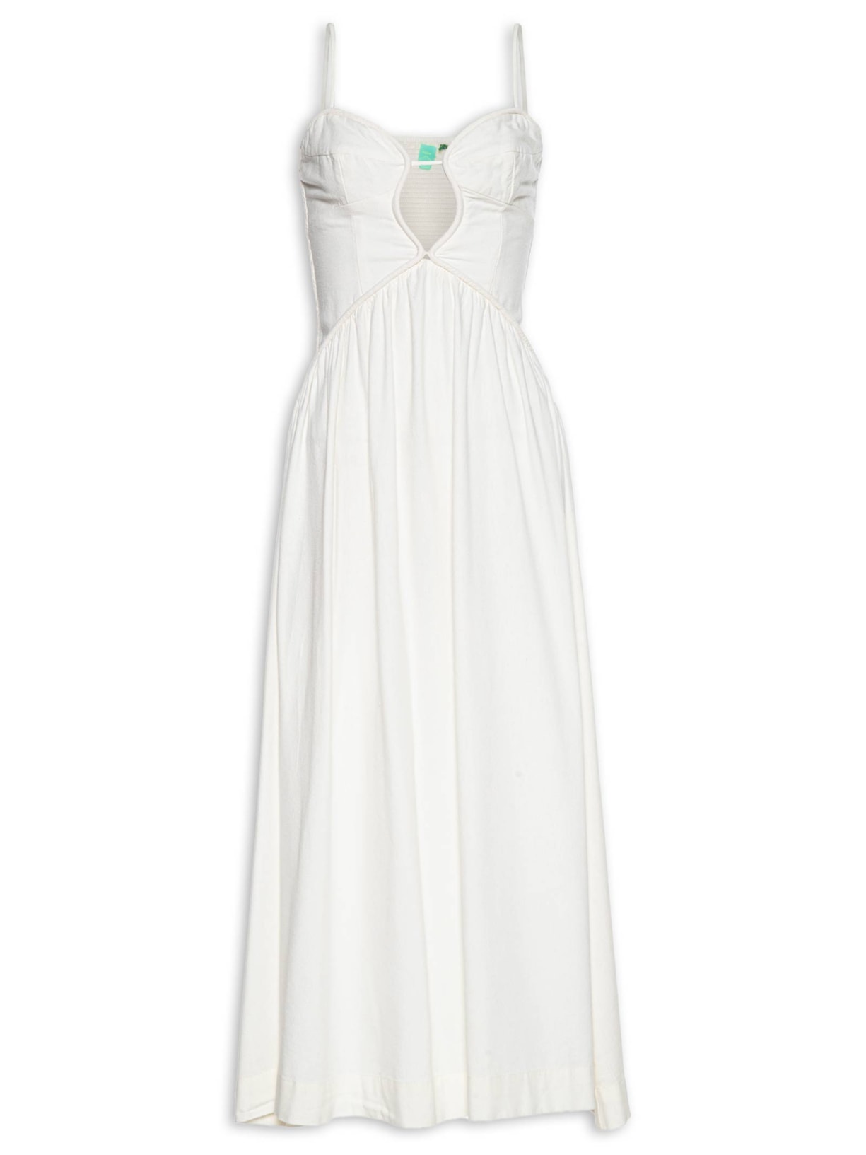 Vestido Midi Decote Irregular - Farm - Branco